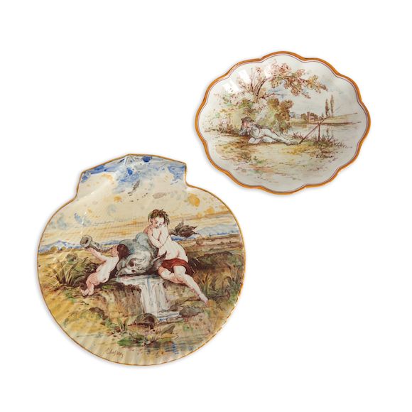 Bonhams Skinner : Two Wedgwood Emile Lessore Decorated Queen's Ware ...