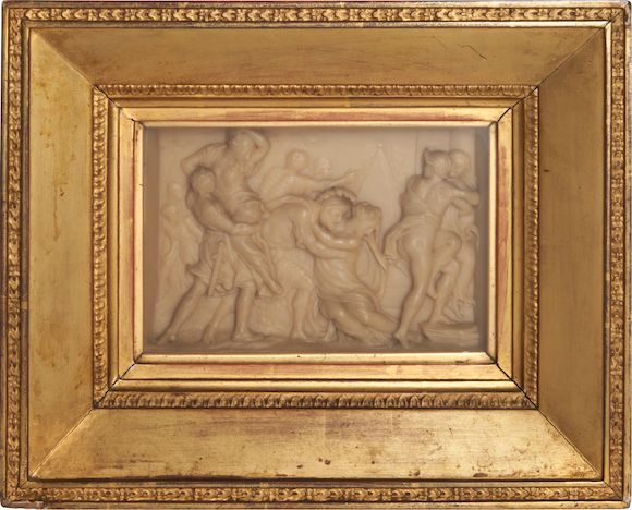 Bonhams Skinner : Framed Wax Plaque, 18th century,