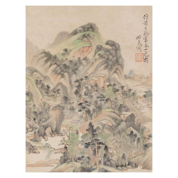 Bonhams : QIAN DU (1764-1844) Landscape in the Style of Huang Gongwang