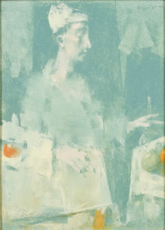 Bonhams Skinner : DAVID ARONSON (AMERICAN, 1923-2015) MAN WITH FRUIT