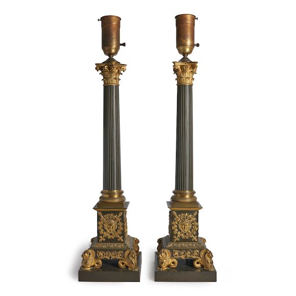 Bonhams Skinner : Pair of Empire-style Gilded and Patinated Bronze ...