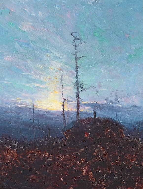 Bonhams : Sydney Laurence (1865-1940) Cabin at Dusk 10 x 8 in. framed ...