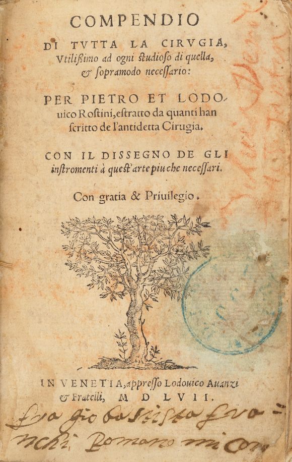 Bonhams : ROSTINI, PIETRO AND LODOVICO. Fl. 16th century. Compendio di ...