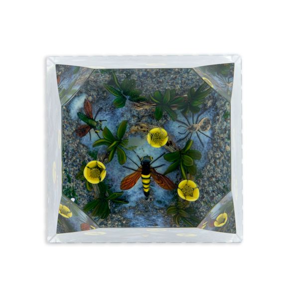 Bonhams Skinner : DELMO TARSITANO (1921-1990) PAPERWEIGHT WITH INSECTS ...