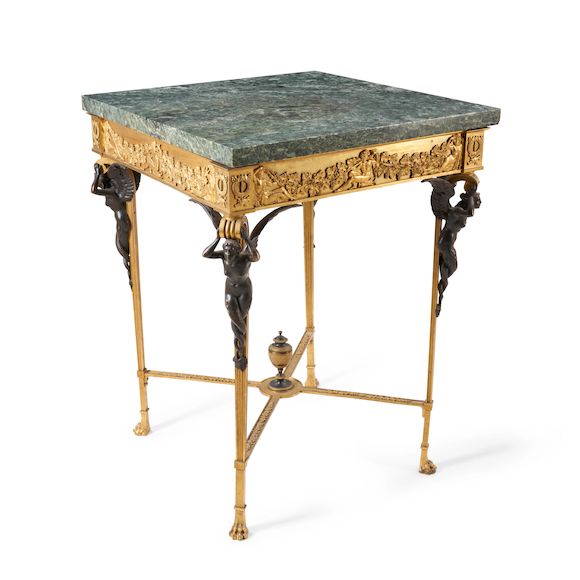 Bonhams Skinner : Louis VXI-style Patinated and Gilt Bronze Table ...