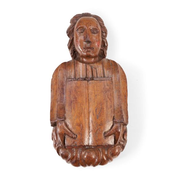 Bonhams Skinner : EARLY CARVED OAK ANGEL