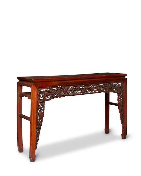 Bonhams : A LARGE CHINESE NANMU WAISTED CORNER-LEG TABLE WITH SOFTWOOD ...