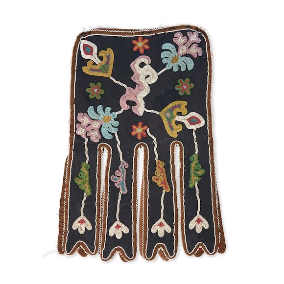 Bonhams Skinner : A Cree beaded octopus bag ht. 18 1/2, wd. 11 1/2 in.
