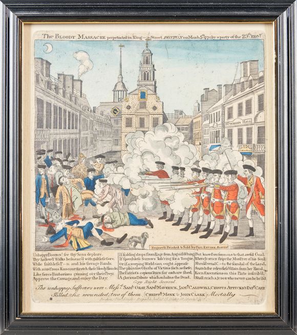 Bonhams Skinner : After Paul Revere, Print from 1832 Pewter Engraving ...