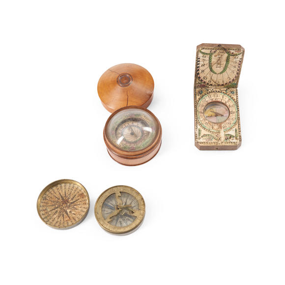 Bonhams Skinner Three Pocket Compasses Europe Late 18th Century