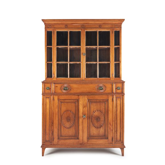 Bonhams Skinner : Glazed and Carved Pine Cupboard, Hackensack, New ...