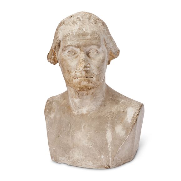 Bonhams Skinner : Plaster Bust of George Washington 19th/20th century