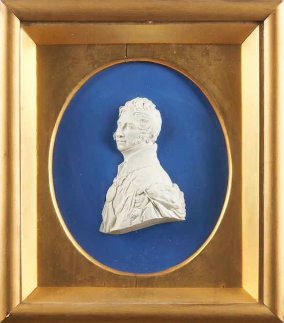 Bonhams Skinner : Dark Blue and White Jasper Portrait Plaque, England ...