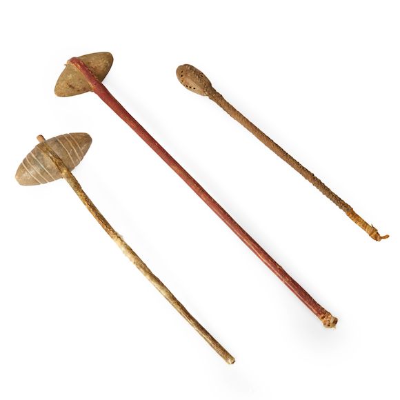 Bonhams Skinner : Two Plains skull cracker clubs lg. 21 1/2, 16 1/2, 15 ...