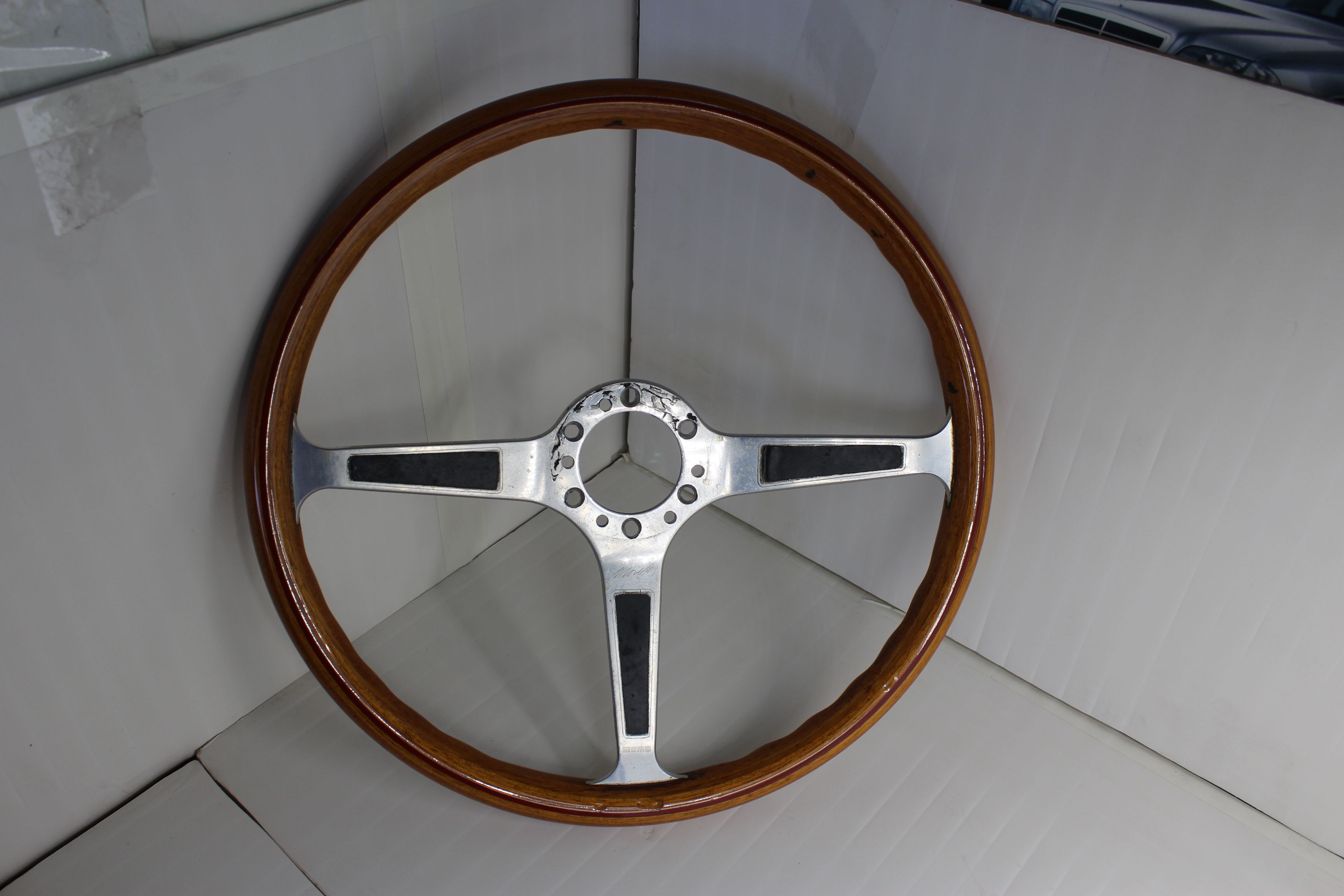 Bonhams Cars : A Momo wood-rimmed steering wheel 16 inches in diameter ...