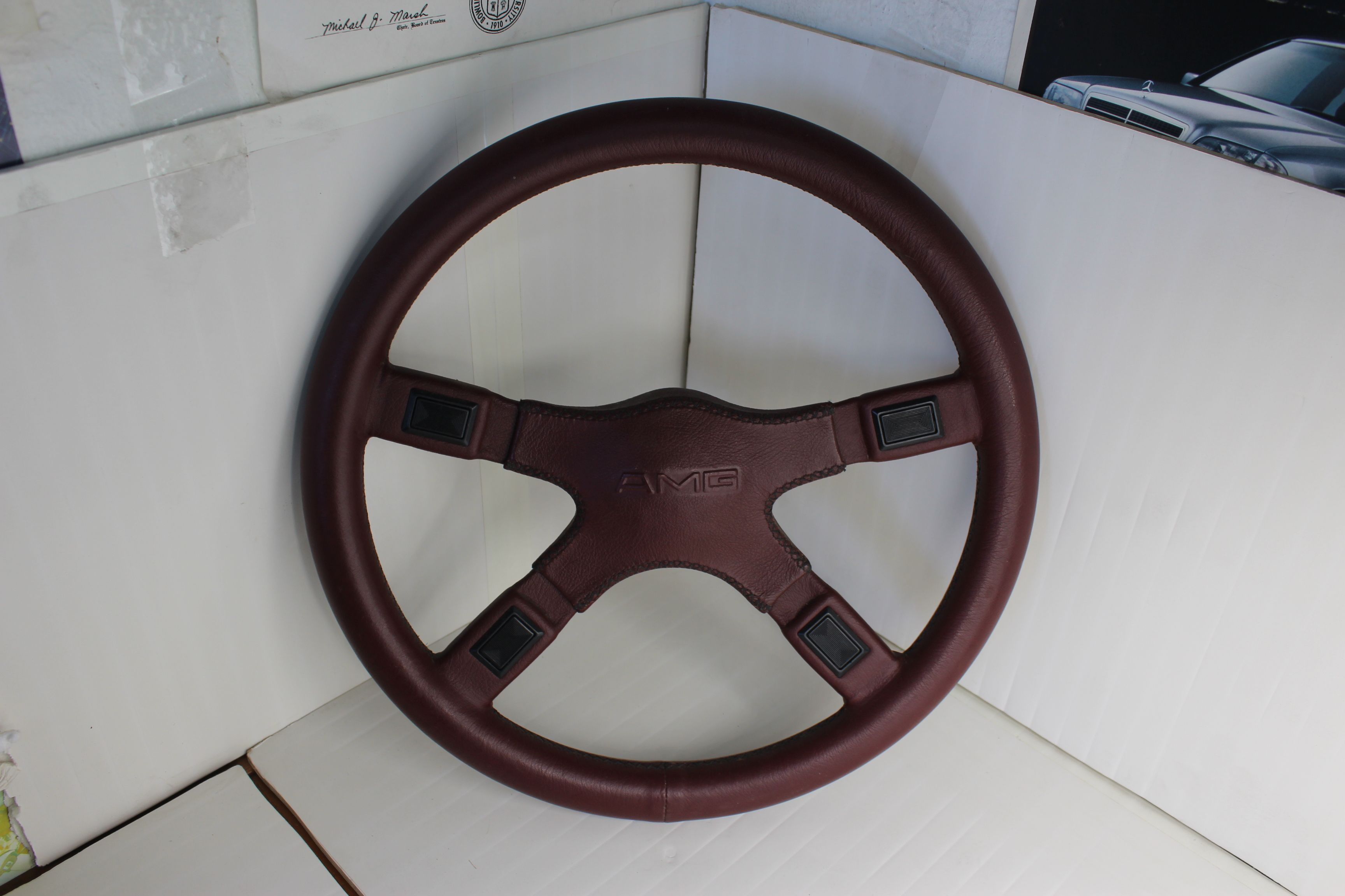 Bonhams Cars : An AMG for Mercedes-Benz Maroon leather steering wheel ...
