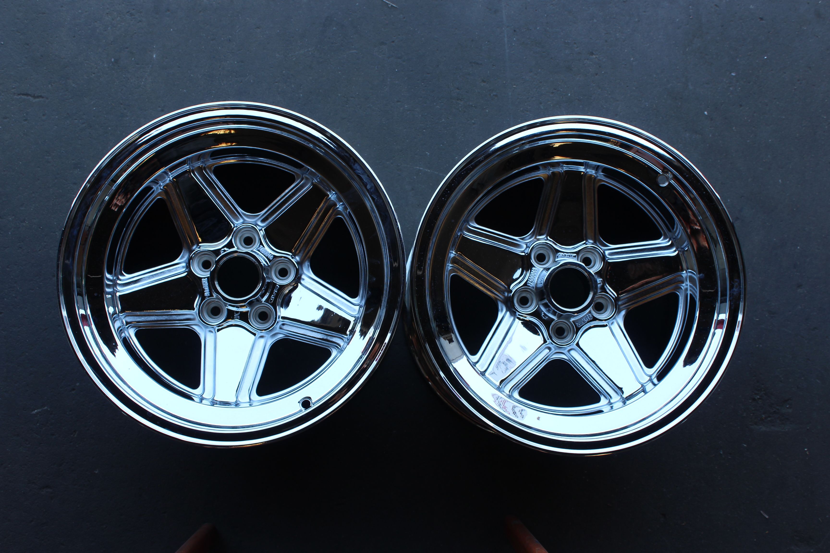 Bonhams Cars : 2 Chrome AMG Penta Star V1 wheels for Mercedes-Benz, 9J ...