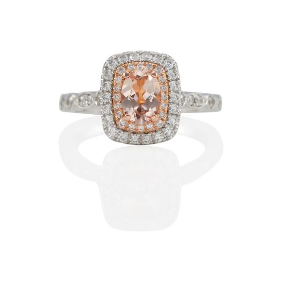 Bonhams : NEIL LANE: 14K BI-COLOR GOLD, MORGANITE AND DIAMOND RING