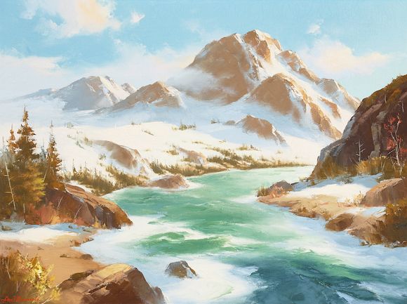 Bonhams : Earl I. Daniels (1920-1999) Come Spring (The Rockies) 18 x 24 ...