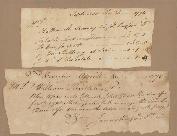 Bonhams Skinner : RARE AUTOGRAPH OF CAPTAIN JAMES MUGFORD, JR. MUGFORD ...