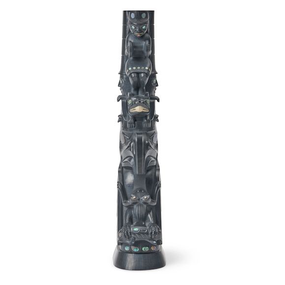Bonhams Skinner : A Jay Simeon argillite totem pole Jay Simeon, Haida ...