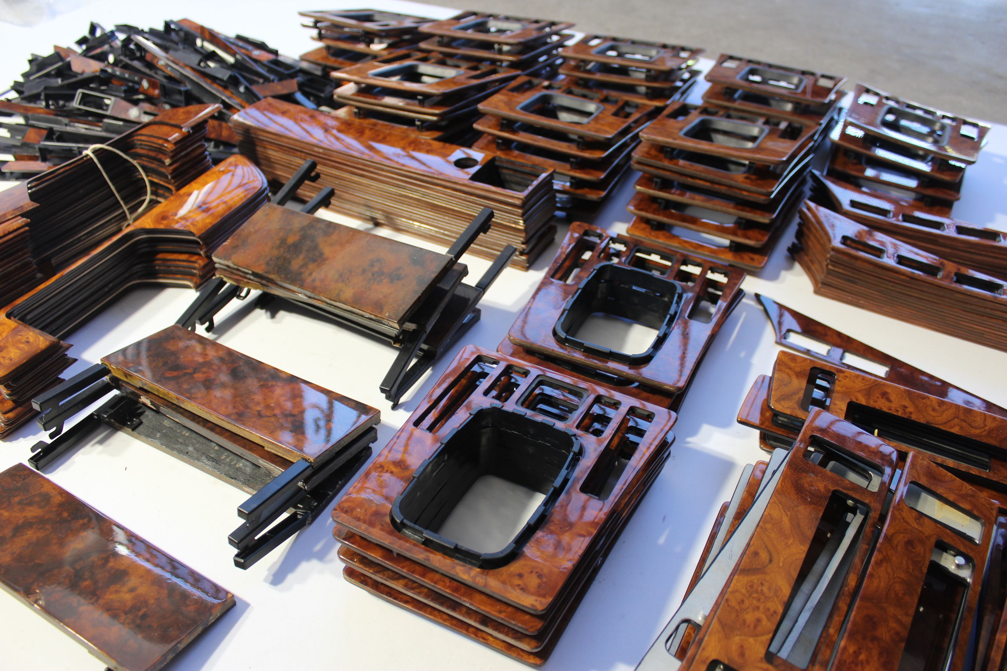 Bonhams Cars : A dealers lot of Burl wood interior trim pieces for ...