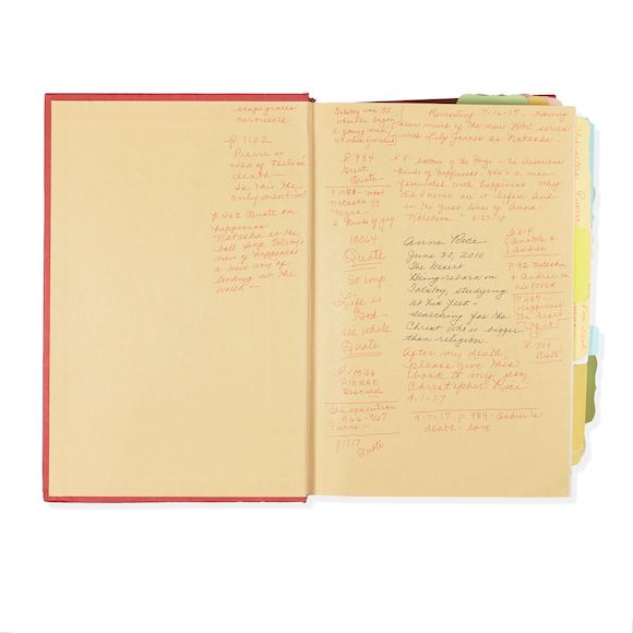 Bonhams : ANNE RICE'S ANNOTATED COPY OF WAR AND PEACE AND ANNA KARININA ...