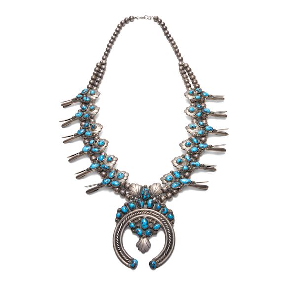 Bonhams Skinner : A Tim Kee Whitman squash blossom necklace Tim Kee ...