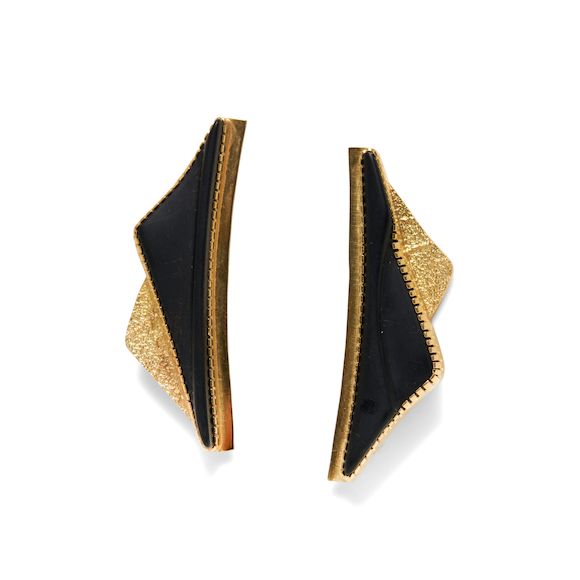 Bonhams Skinner : A pair of Gail Bird and Yazzie Johnson earrings Gail ...