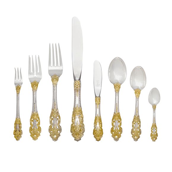 Bonhams : A GORHAM PART GILT STERLING SILVER FLATWARE SERVICE ...