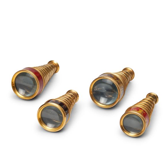 Bonhams Skinner : GROUP OF FOUR FRENCH MONOCULARS, 19th century,