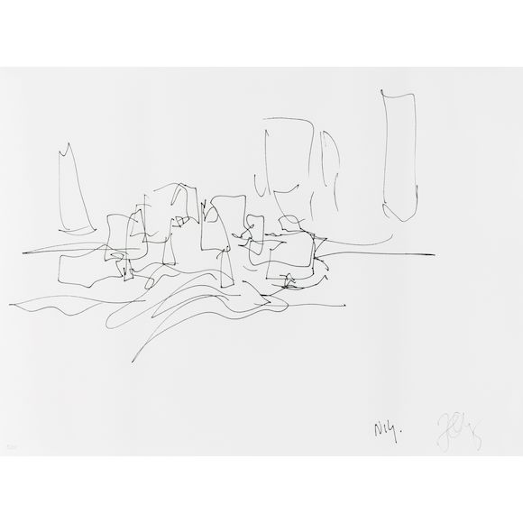 Bonhams : Frank Gehry (born 1929); Untitled (Cover for Sketches of ...