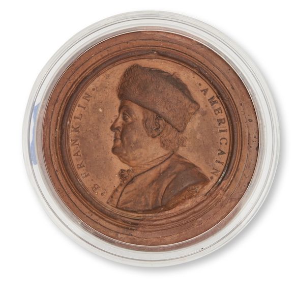 Bonhams Skinner : Terra Cotta Portrait Medallion of Bejamin Franklin ...