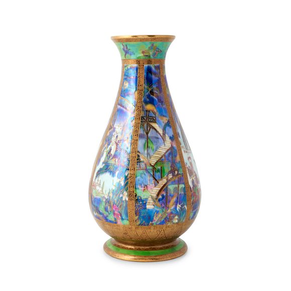 Bonhams Skinner : Wedgwood Fairyland Lustre Piller Vase, England, c. 1920,