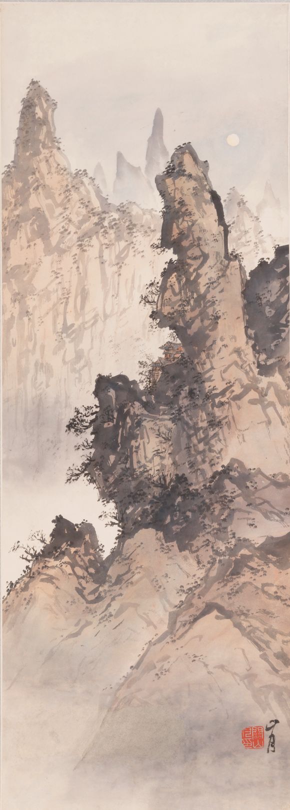 Bonhams : GUAN SHANYUE (1912-2000) Moonlit Landscape