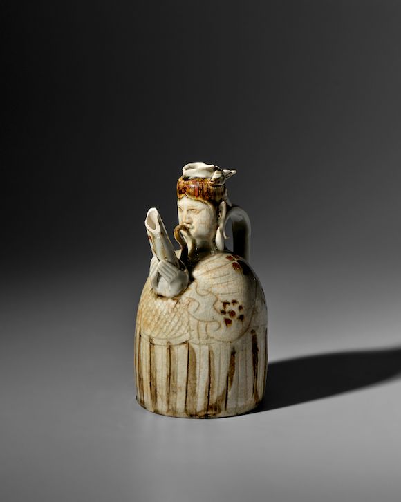 Bonhams : A VERY RARE BROWN-SPLASHED QINGBAI 'SHENG PLAYER' EWER ...