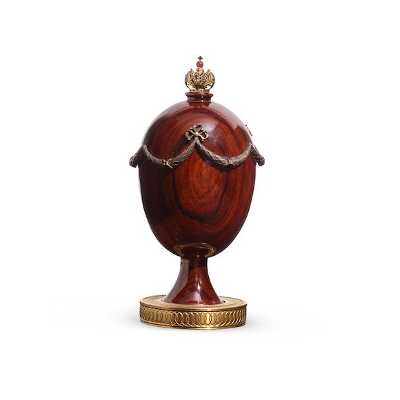 Bonhams : A THEO FABERGÉ GILT METAL MOUNTED AND LACQUERED COCOBOLO WOOD ...