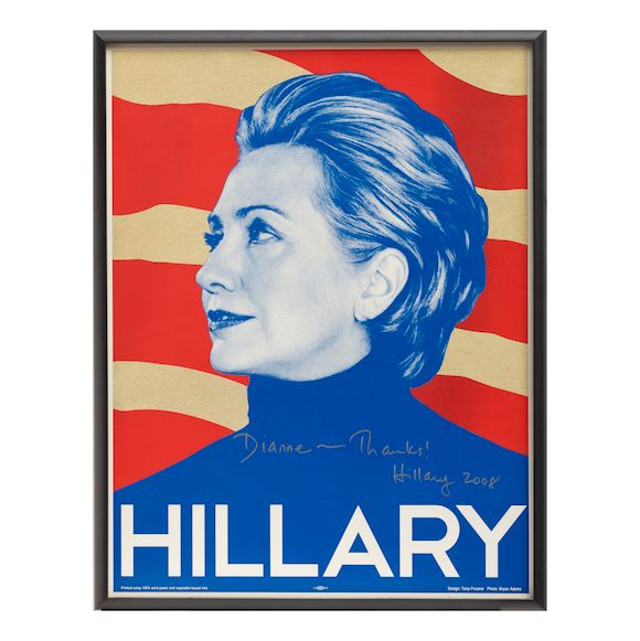 Bonhams : A HILLARY CLINTON 2008 CAMPAIGN POSTER INSCRIBED TO DIANNE ...