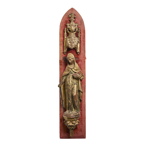 Bonhams A Spanish Colonial Parcel Gilt And Polychrome Carved Figure