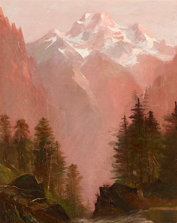 Bonhams : Edwin Deakin (American, 1838-1923) Mountain Gorge in the ...