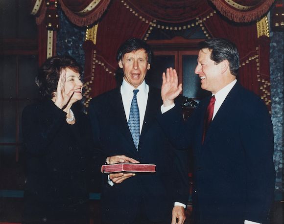Bonhams : A GROUP OF FIVE PHOTOS OF FEINSTEIN AND BILL CLINTON Color ...