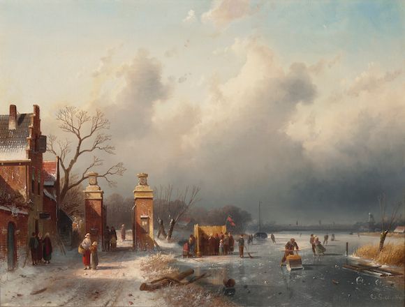 Bonhams : Charles Henri Joseph Leickert (Dutch, 1816-1907) Oud tol in ...