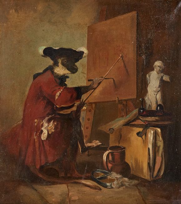 Bonhams : After Jean Siméon Chardin Le Singe Peintre (The Monkey ...