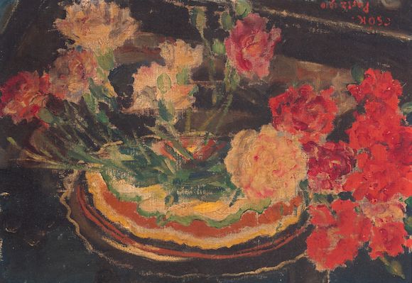 Bonhams : István Csók (Hungarian, 1865-1961) Still Life with Flowers 12 ...