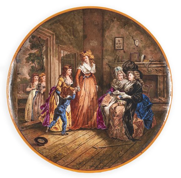 Bonhams Skinner : Wedgwood Emile Lessore Decorated Queen's Ware Charger ...