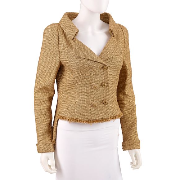 Bonhams : CHANEL: GOLD TWEED JACKET Cruise 2013 | Look 30