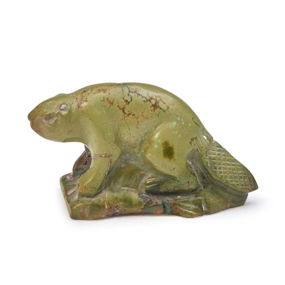 Bonhams Skinner : MINIATURE CARVED STONE BEAVER