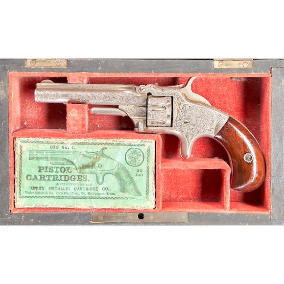 Bonhams Skinner : A CASED, ENGRAVED AND NICKEL-PLATED SMITH & WESSON ...