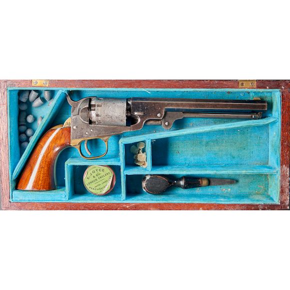 Bonhams Skinner : A CASED MANHATTAN NAVY MODEL SERIES III REVOLVER,