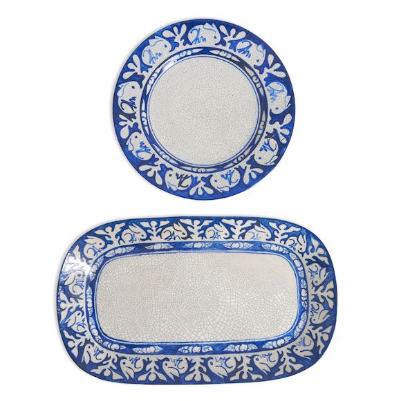 Bonhams Skinner : DEDHAM POTTERY "RABBIT" PATTERN ROAST PLATTER AND ...